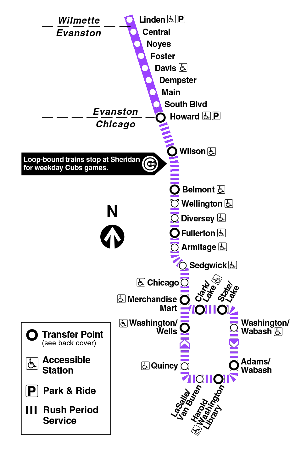 Purple Line Express Chicago | Purple Line Express Map And CTA Purple ...